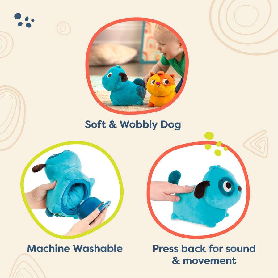 Wobble 'n' Go – Dog | Interactive Plush Toy | B. toys – B.toys Australia